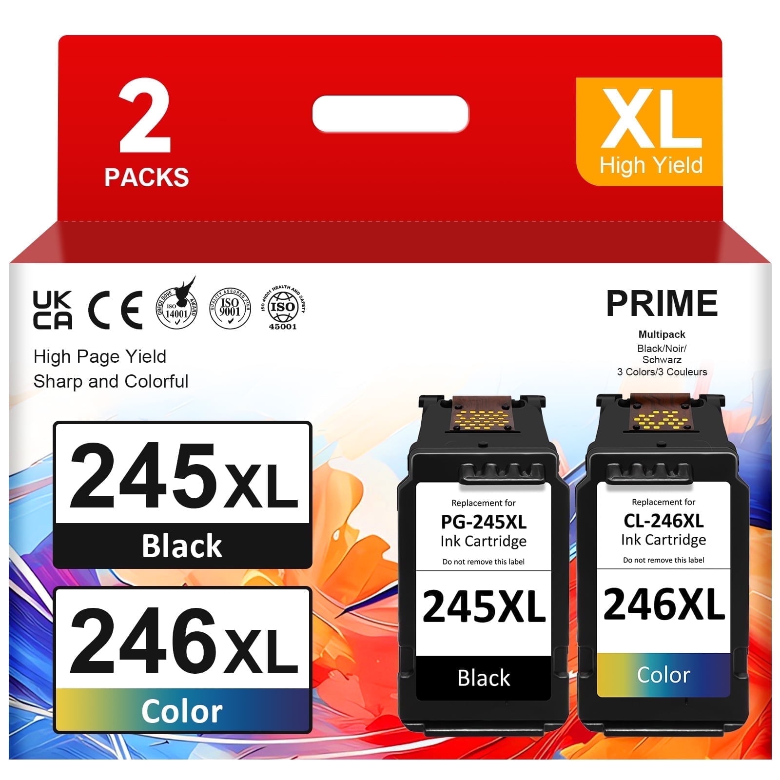 Canon 245XL 246XL High Yield Ink Cartridges Black and Tri-Color for ...