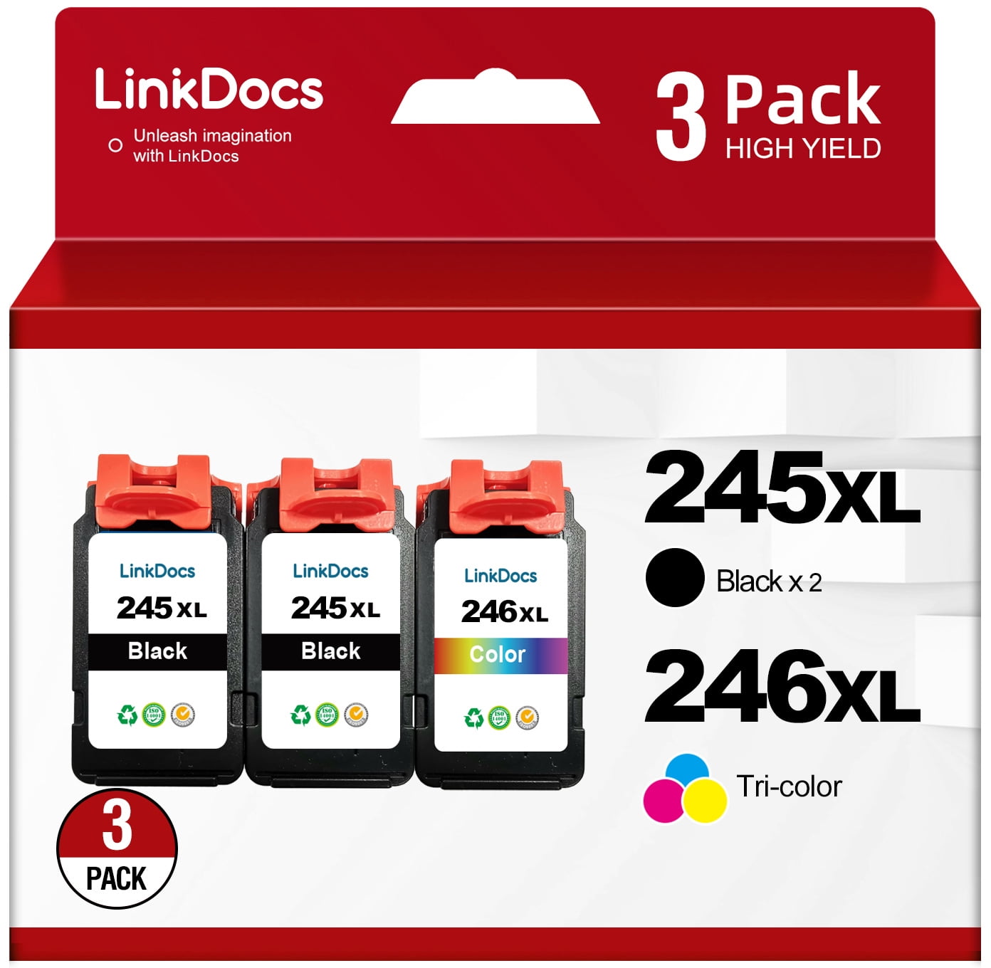 245XL Ink Cartridge for Canon ink 245 and 246 Use with Pixma MX492 ...