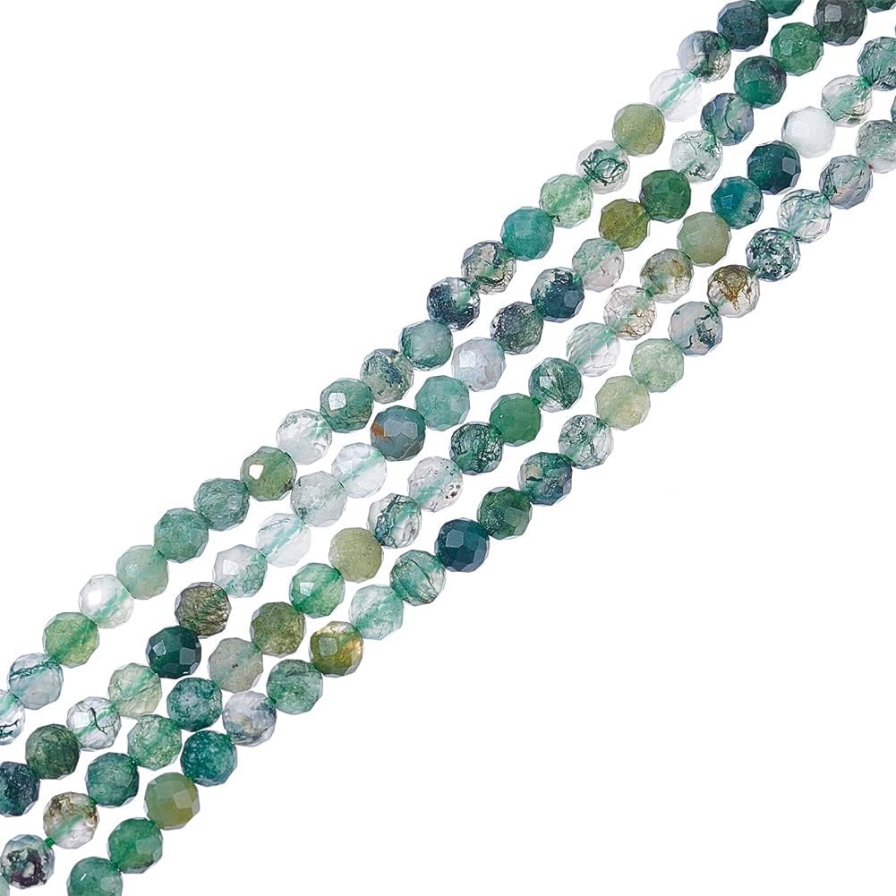 246 Pcs 3mm Micro Faceted Gemstone Beads Natural Moss Agate Beads ...