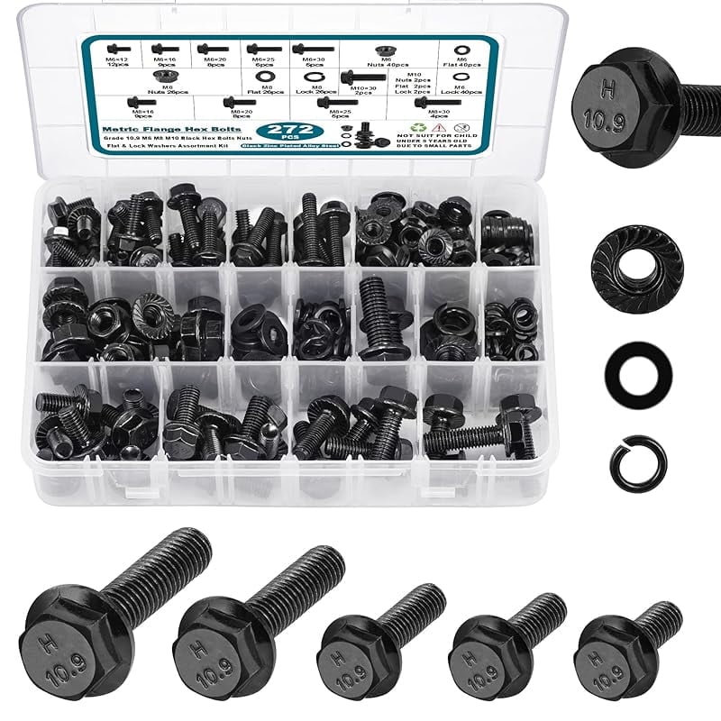 246PCS Hex Head Bolts and Nuts Assortment Kit, Stainless Steel 1/4-20 ...