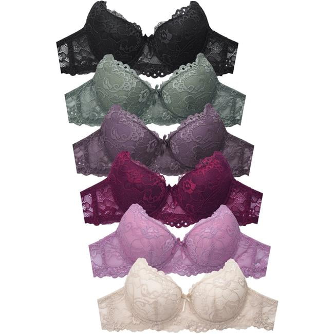 247 Frenzy 247BR4462L-34C Womens Essentials Full Coverage Allover Lace ...