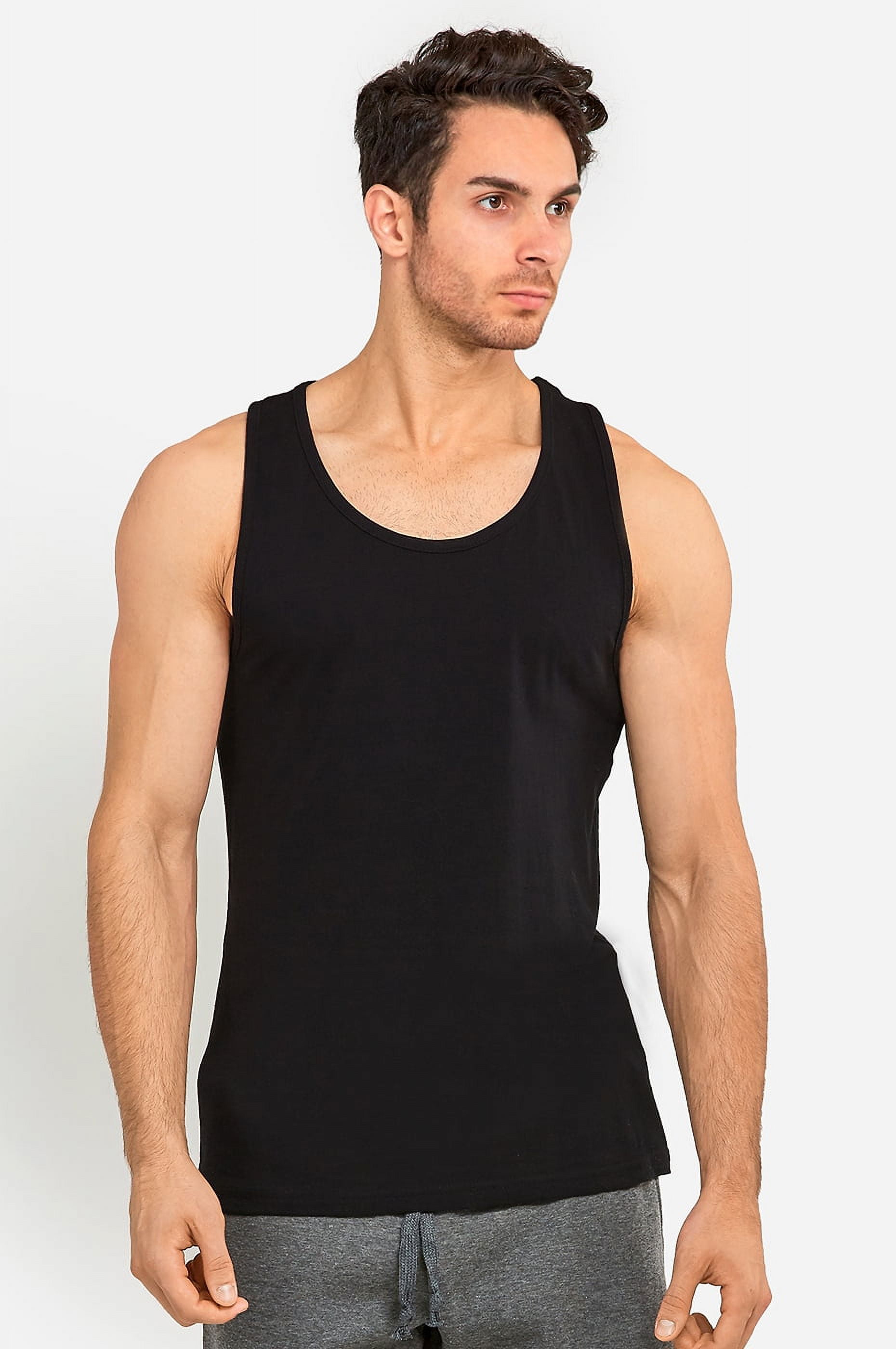 247 Frenzy Men's Essentials Knocker Cotton Tank Top - Black * WALMART ...