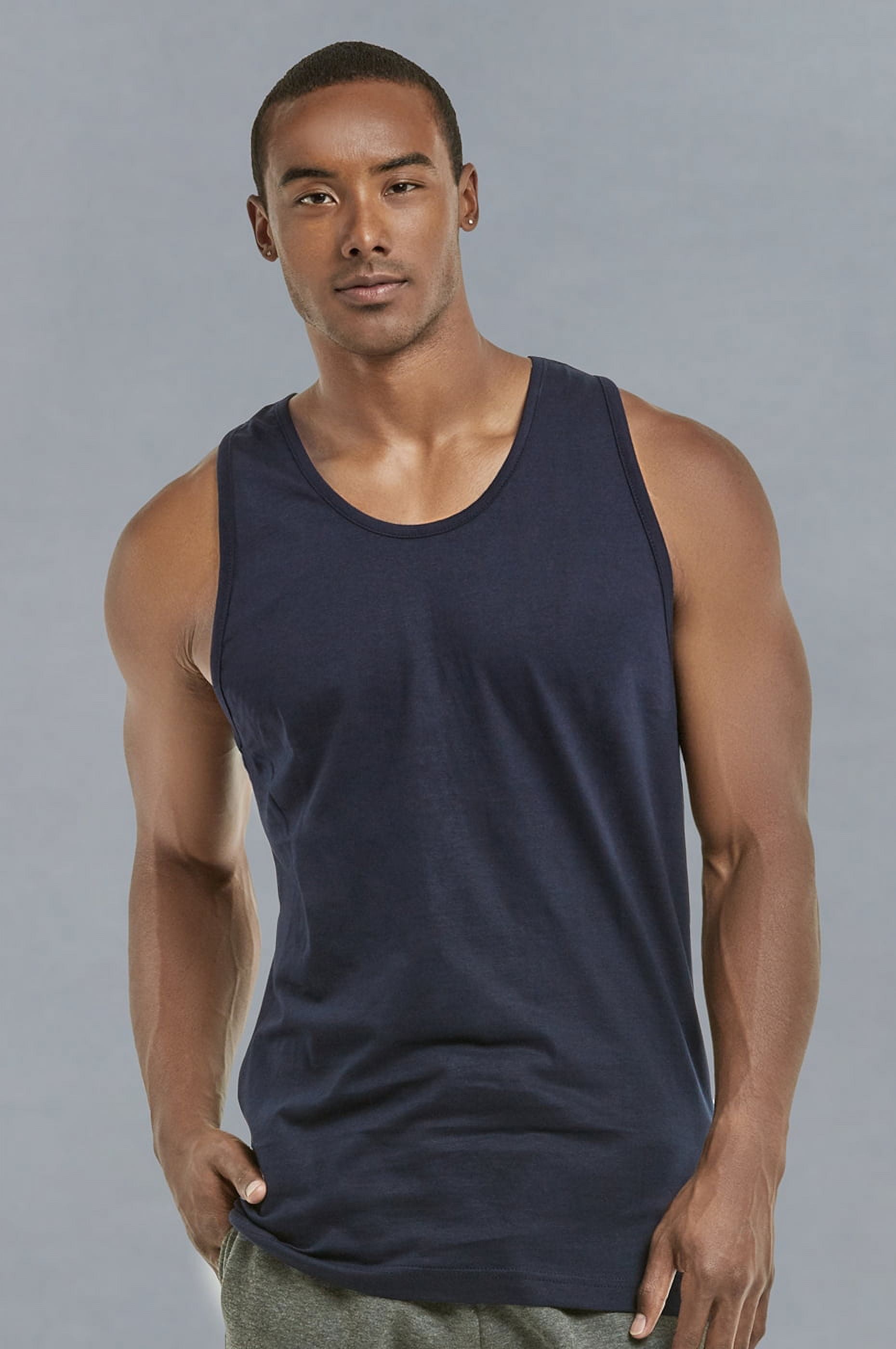247 Frenzy Men's Essentials Knocker PACK OF 2 Cotton Tank Top - Navy ...