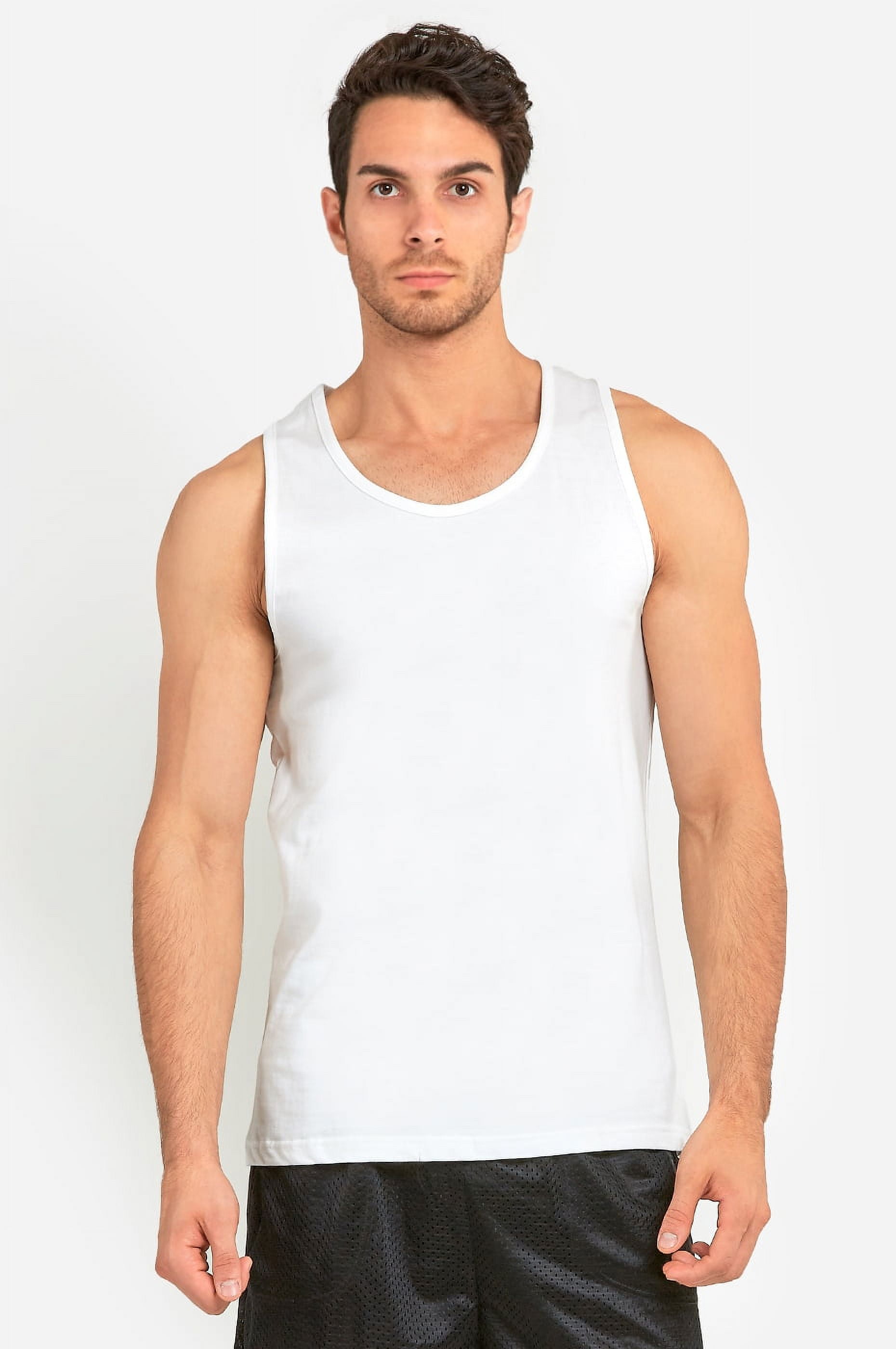 247 Frenzy Men's Essentials Knocker Cotton Tank Top - White * WALMART ...