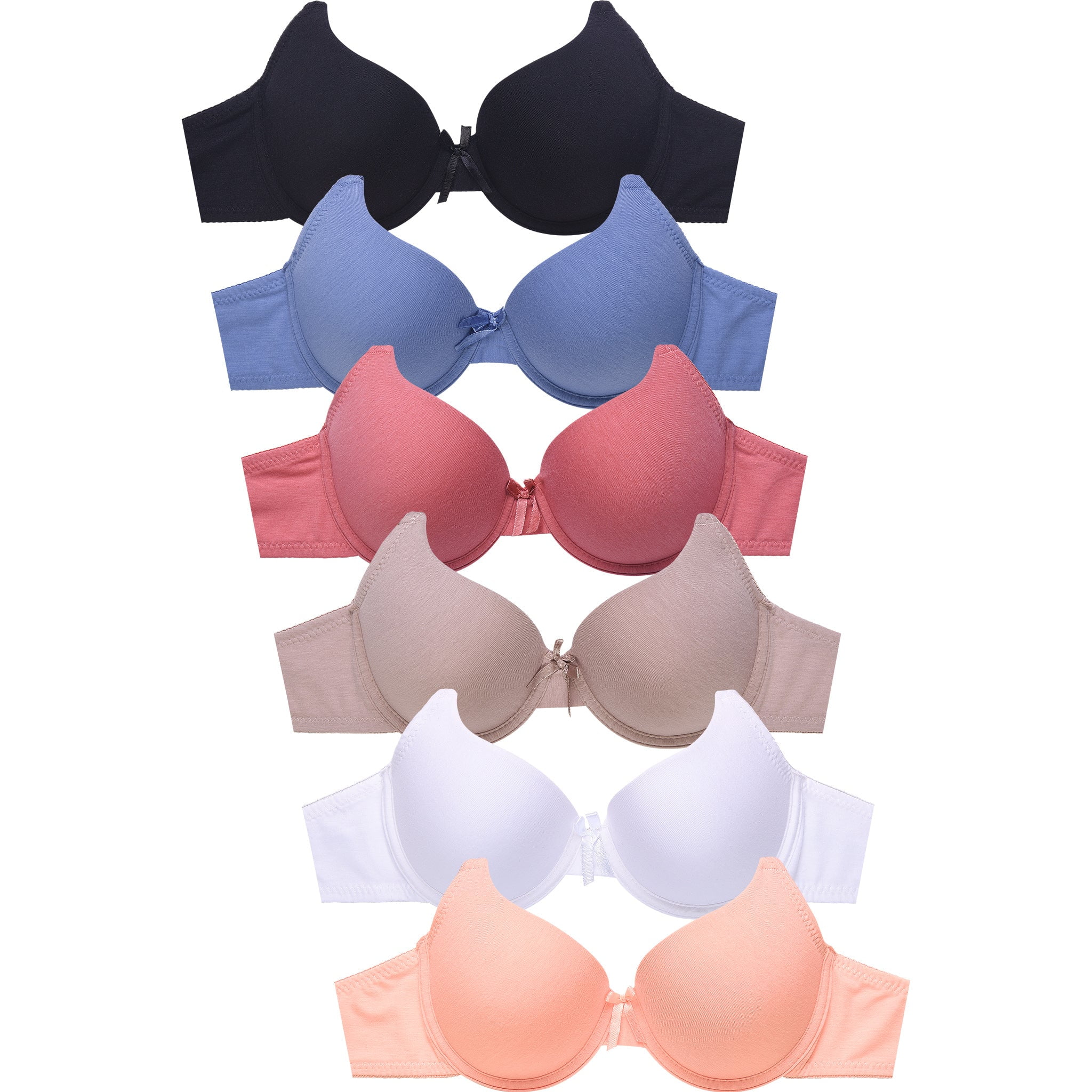 247 Frenzy Women's Essentials Mamia PACK OF 6 Full Coverage Solid ...