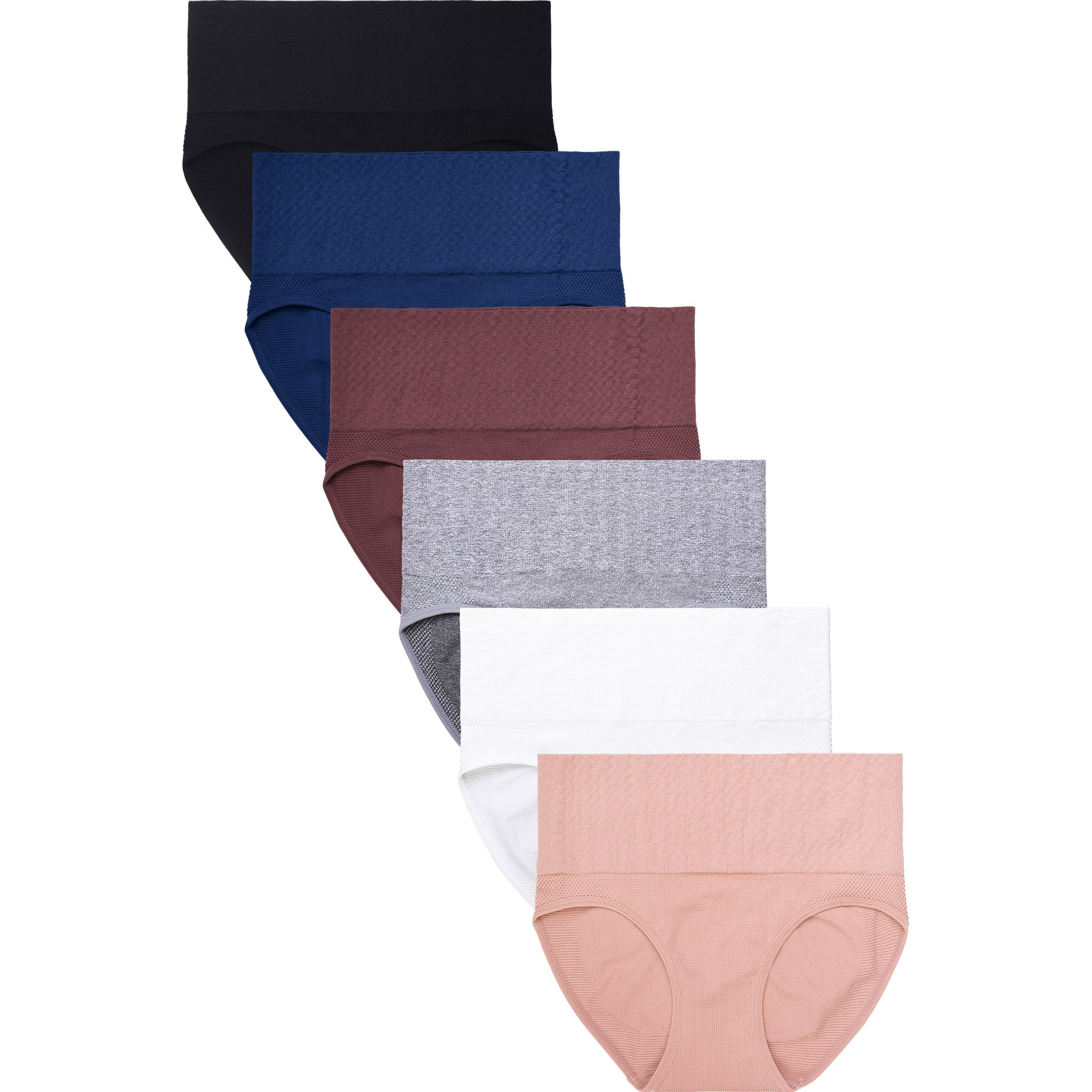 247 Frenzy Women's Essentials PACK OF 6 High Rise Girdle Shapewear ...