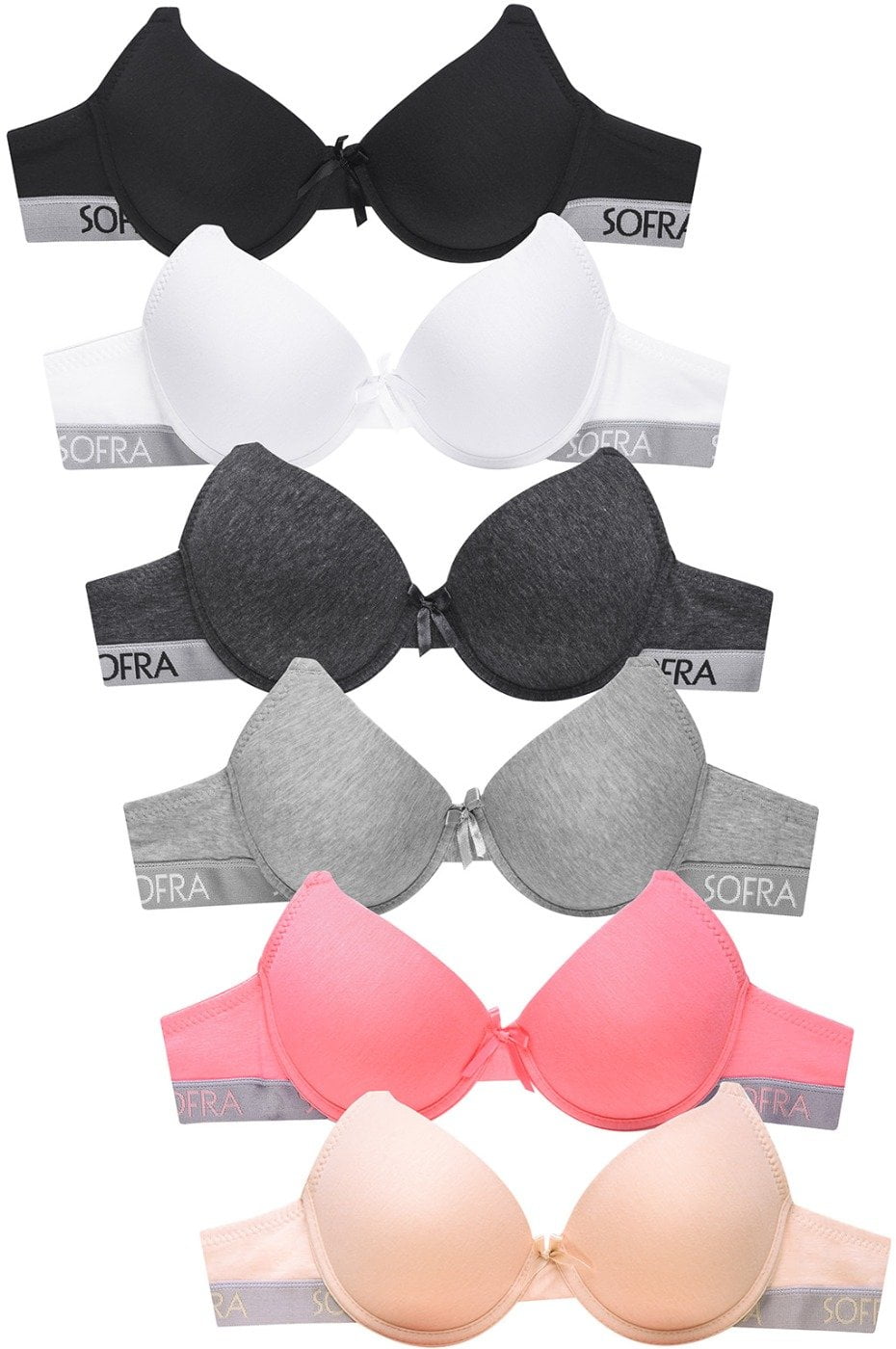 247 Frenzy Women's Full Coverage Cotton Blend Bras, Pack of 6 ...