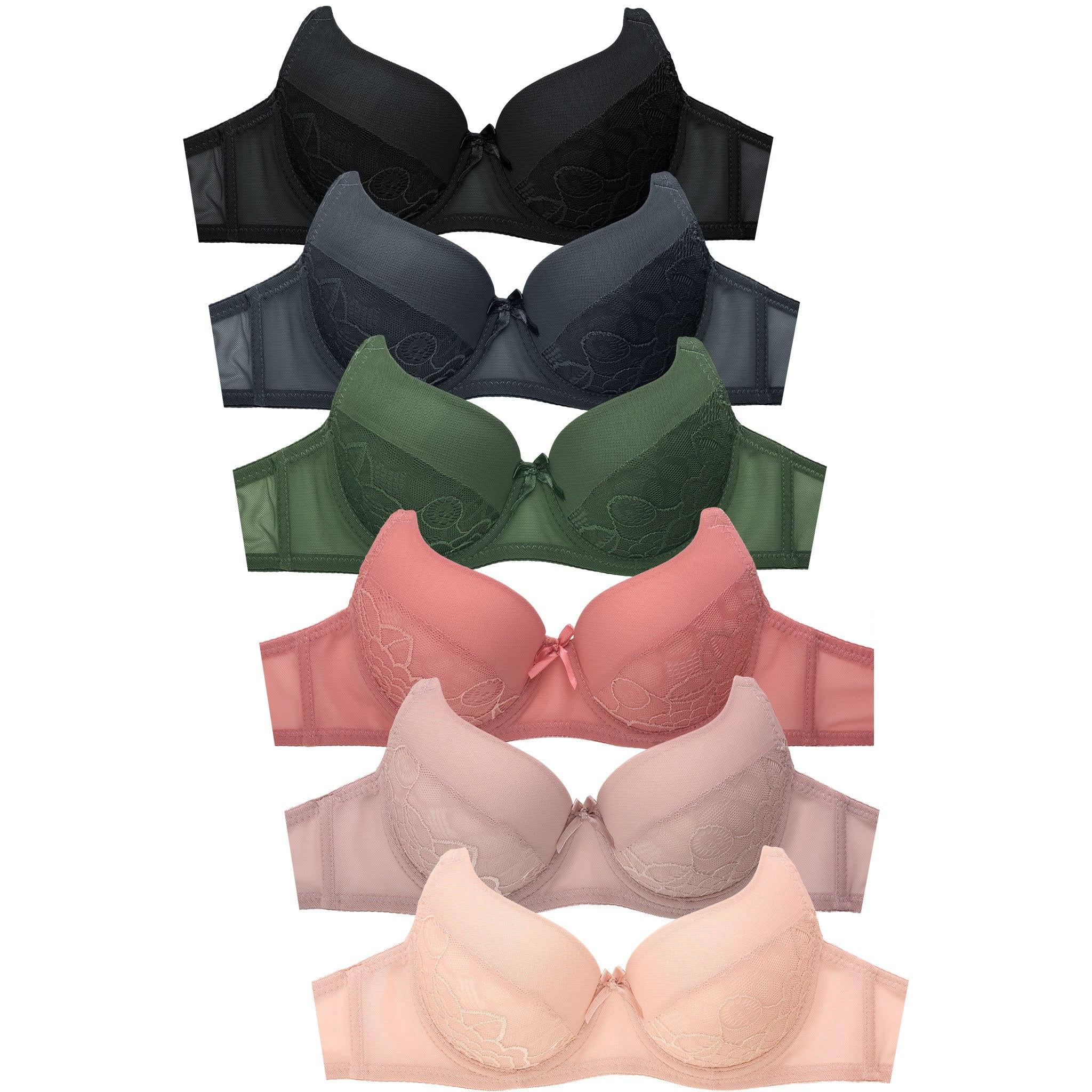 247 Frenzy Women's Essentials Sofra PACK OF 6 Full Coverage Underwire ...