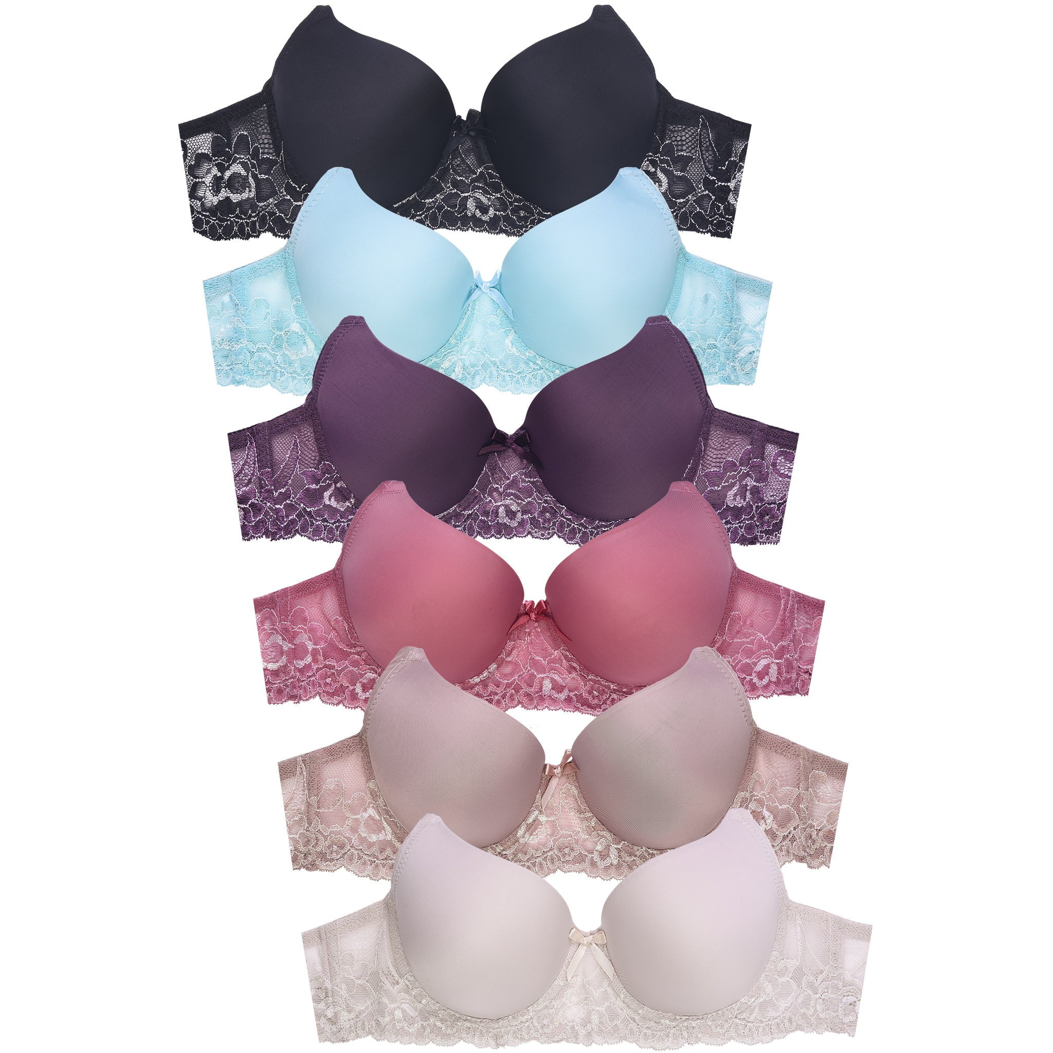 247 Frenzy Women's Essentials Sofra PACK OF 6 Full Coverage Underwire ...