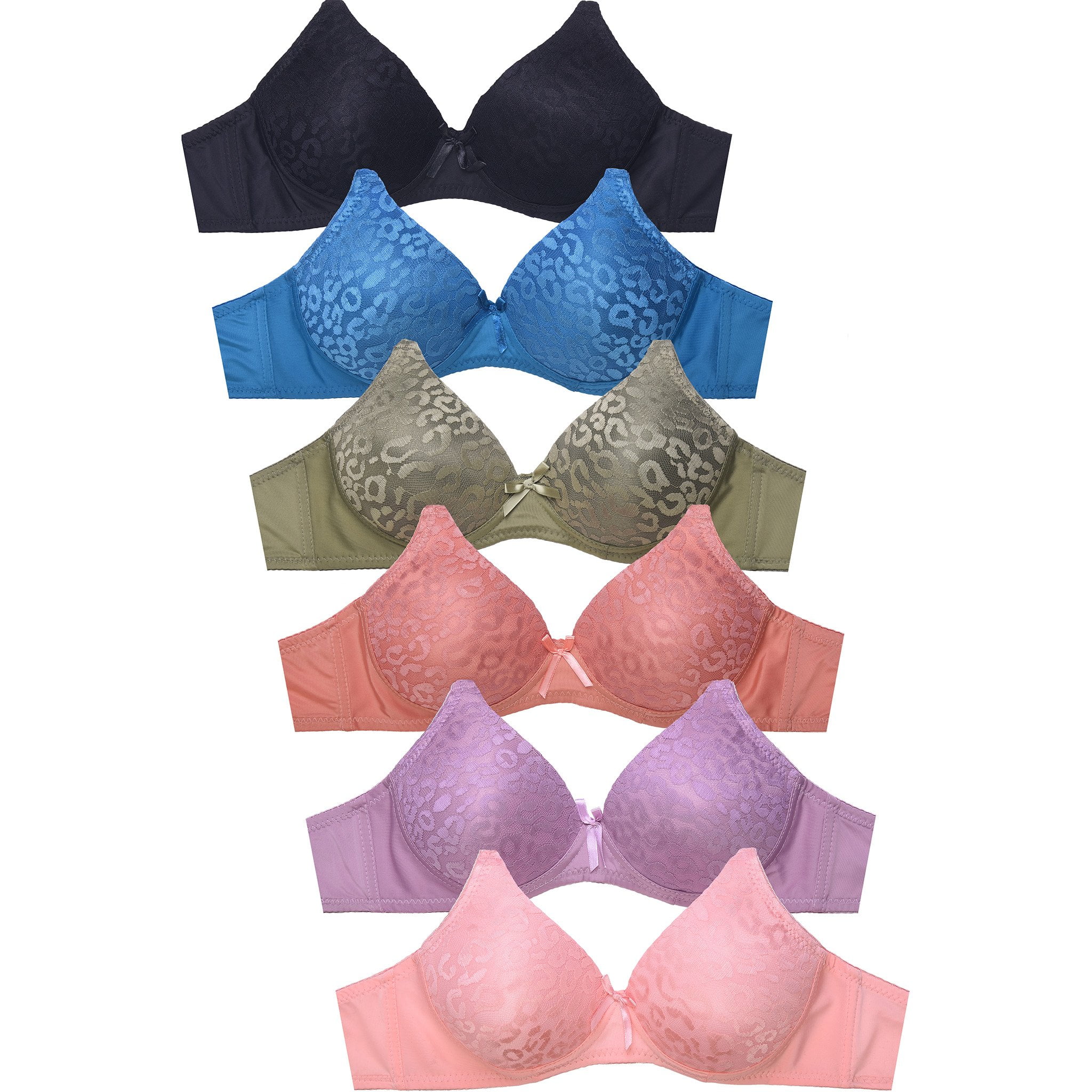 247 Frenzy Women's Essentials Sofra PACK OF 6 Full Coverage Wire-Free ...