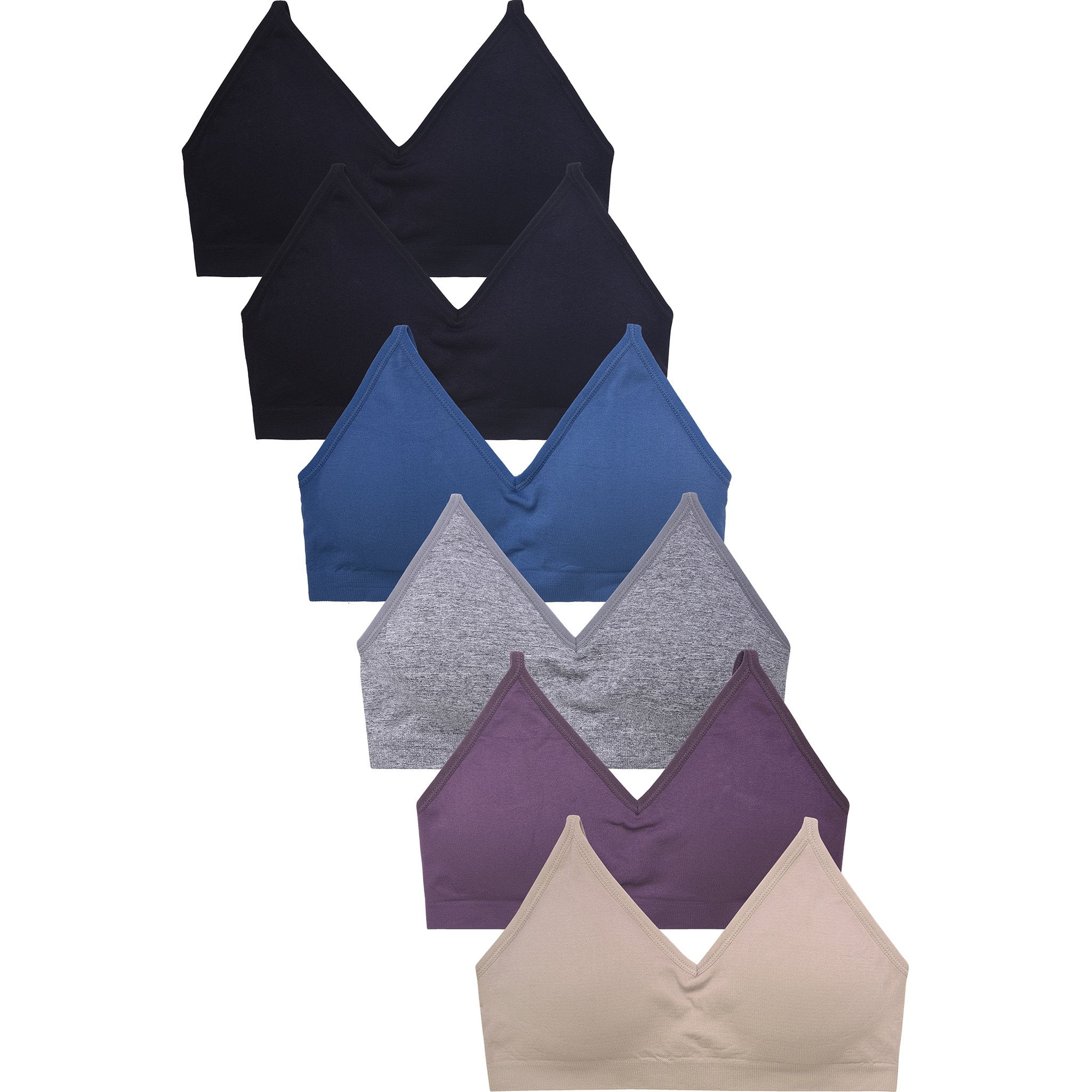 247 Frenzy Women's Essentials Sofra PACK OF 6 Seamless Sports Bras ...