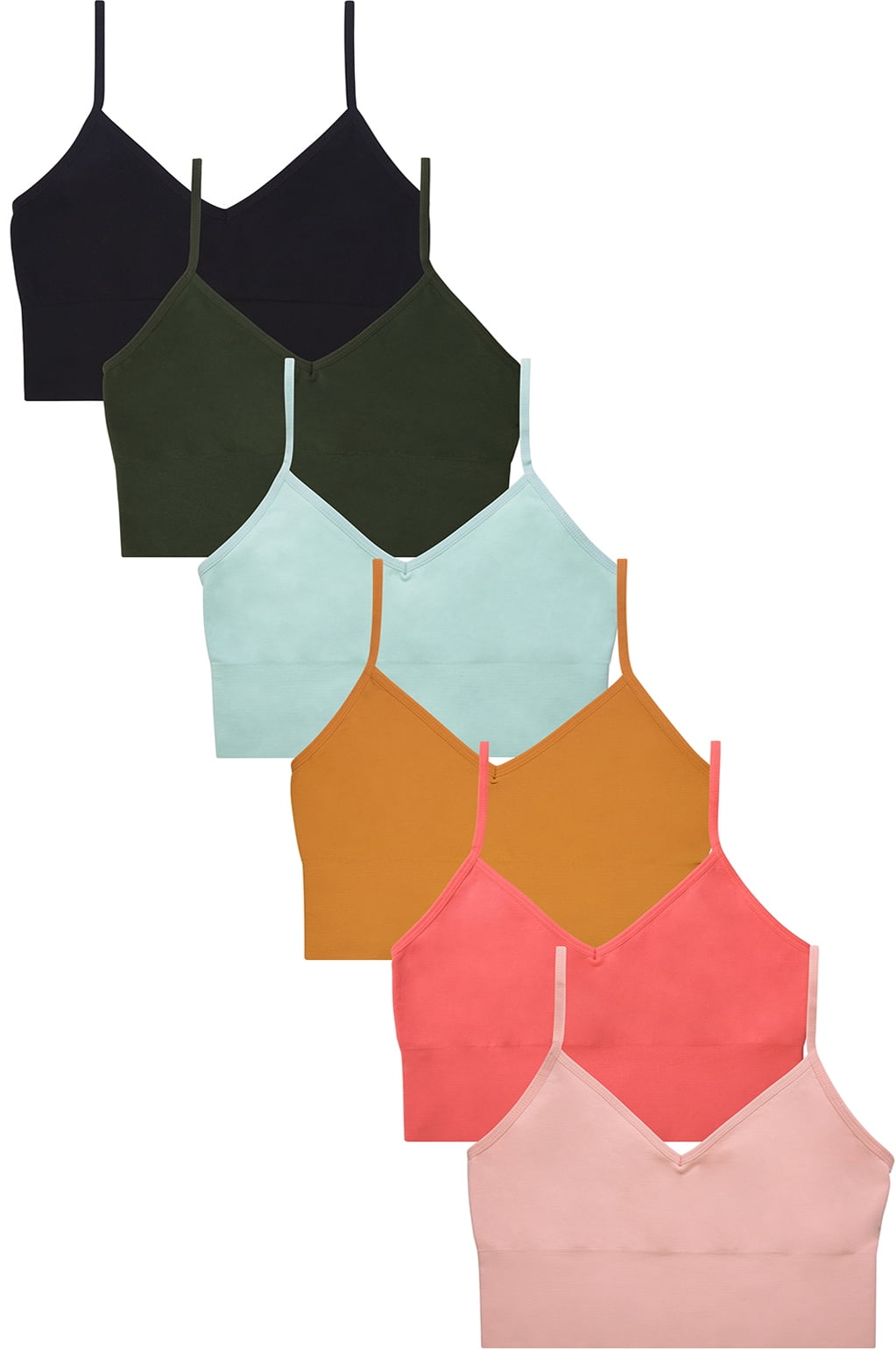 247 Frenzy Women's Essentials Sofra PACK OF 6 Seamless Sports Bras ...