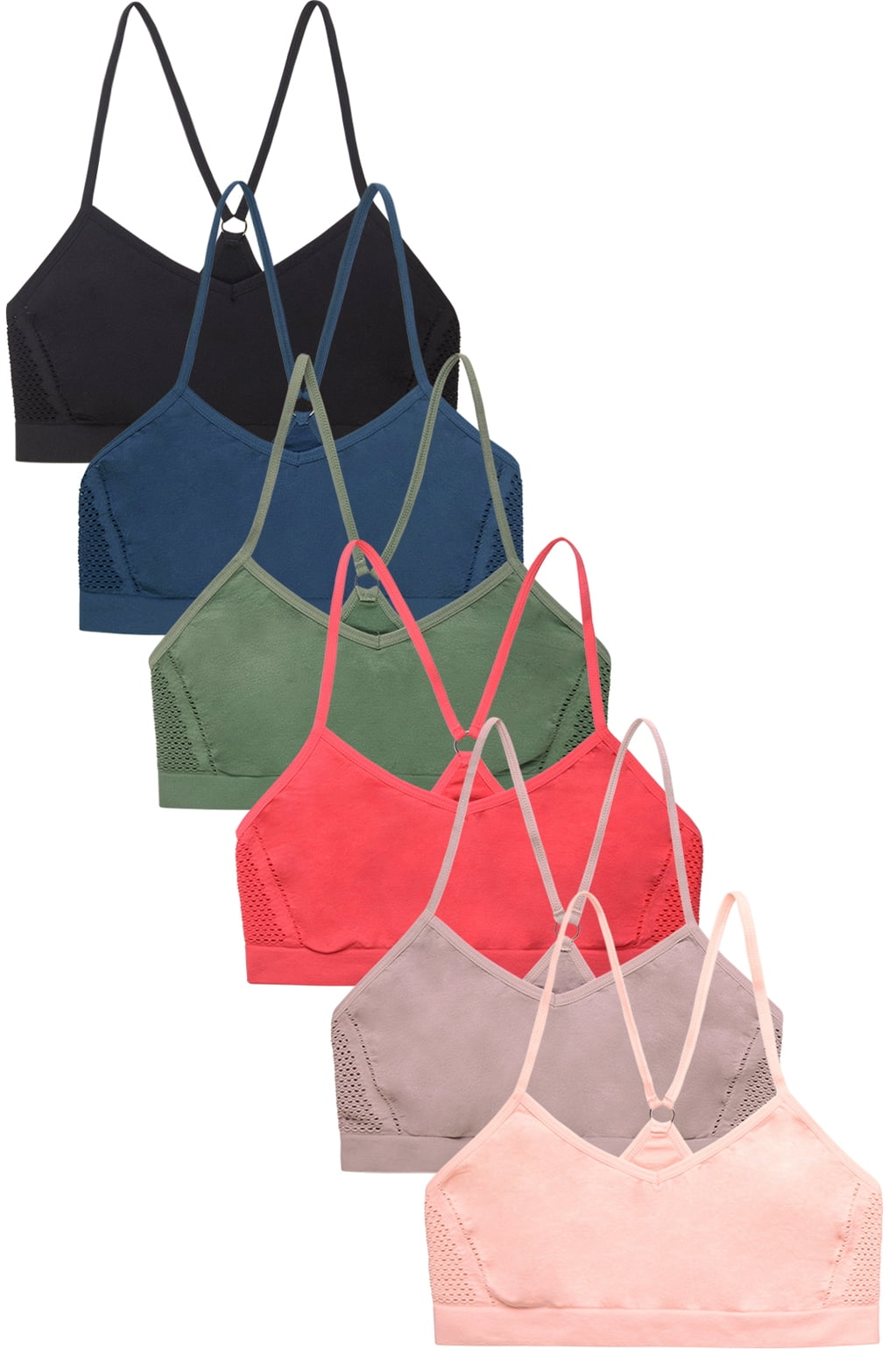 247 Frenzy Women's Essentials Sofra PACK OF 6 Seamless Sports Bras ...