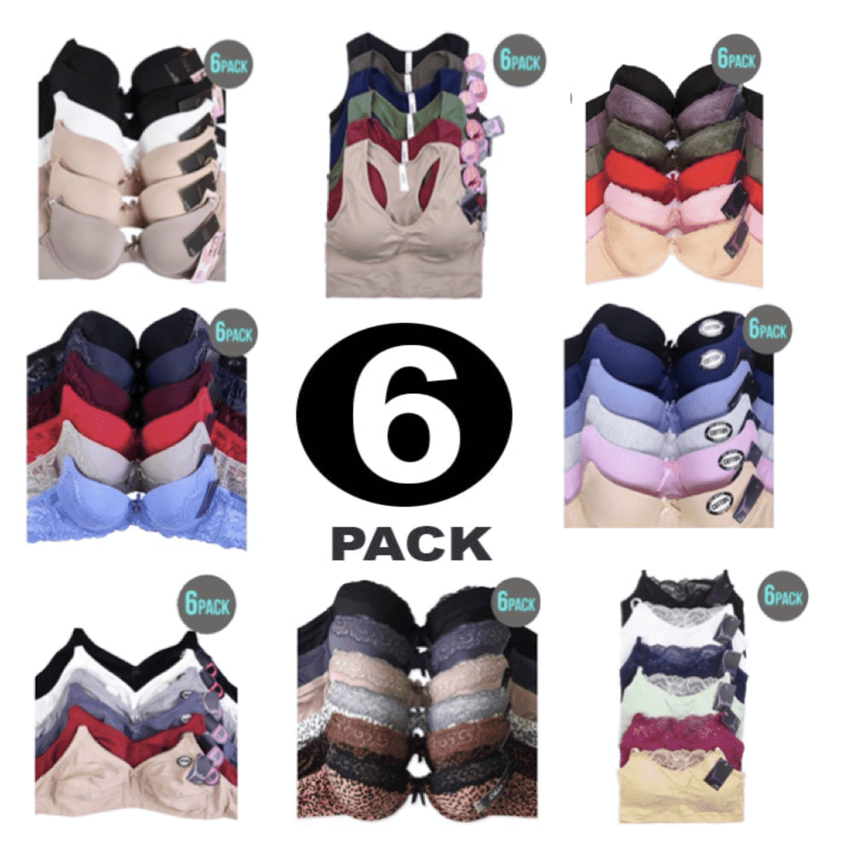 247 Frenzy Women's PACK OF 6 Assorted Color Mystery Everyday Sofra ...