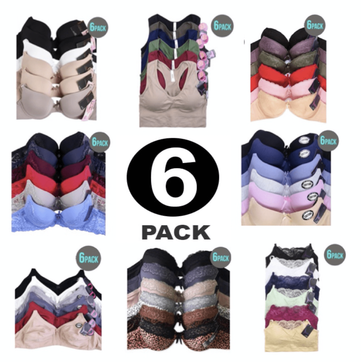 247 Frenzy Women's PACK OF 6 Assorted Color Mystery Everyday Sofra ...