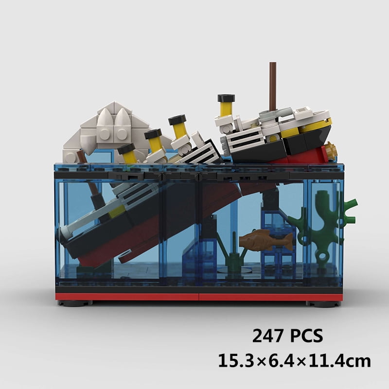 247 PCS MOC Titanic Break In Half Building Blocks RMS Ship 3D Boat ...