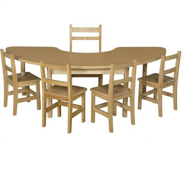 2476HCRCHPL22 Half Circle High Pressure Laminate Table With Hardwood Legs- - 22 In. - Walmart.com