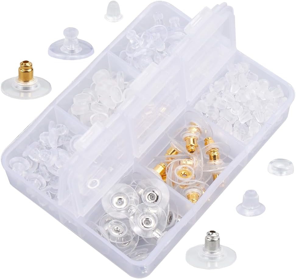 248Pcs 6 Styles Plastic Earring Backs Clear Earring Stoppers ...