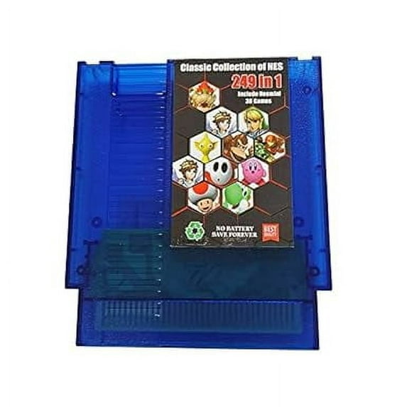 249-in-1 Classic NES Game Cartridge – 8-Bit Multi-Game Collection (Blue ...
