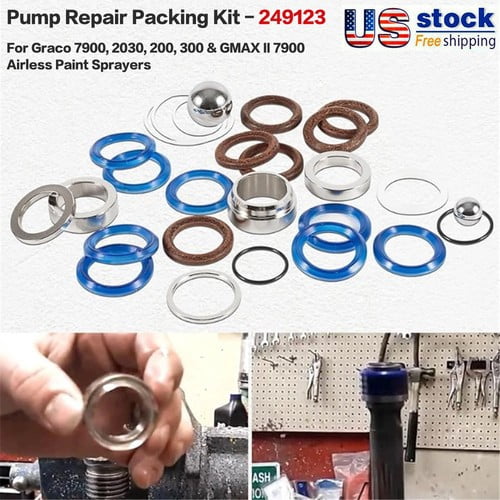 249123 Pump Repair Packing Kit Compatible with Graco 7900 2030 200 300 ...