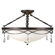Franklin Iron Works Amber Scroll Ceiling Light Fixture, 20 1/4" Wide ...