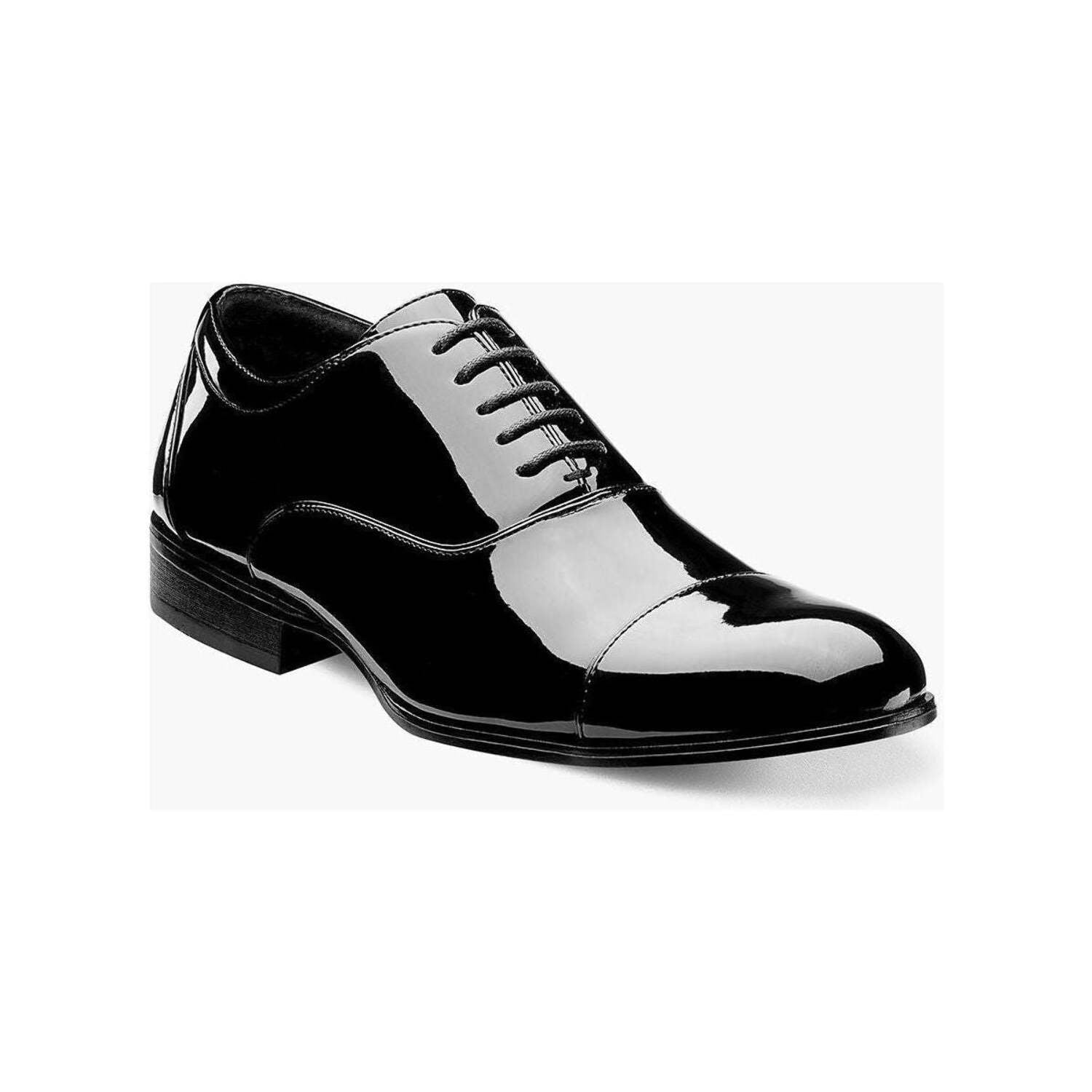 24998, Stacy Adams Patent Leather Tux Shoes Cap Toe Lace up Black or White - Walmart.com