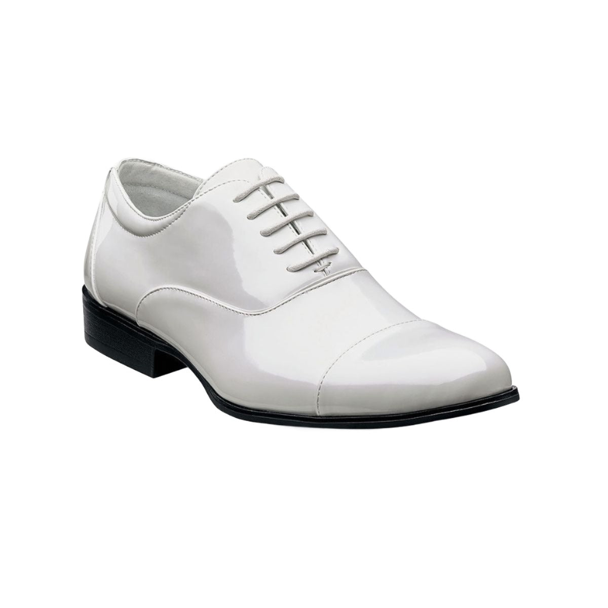 24998, Stacy Adams Patent Leather Tux Shoes Cap Toe Lace up Black or White - Walmart.com