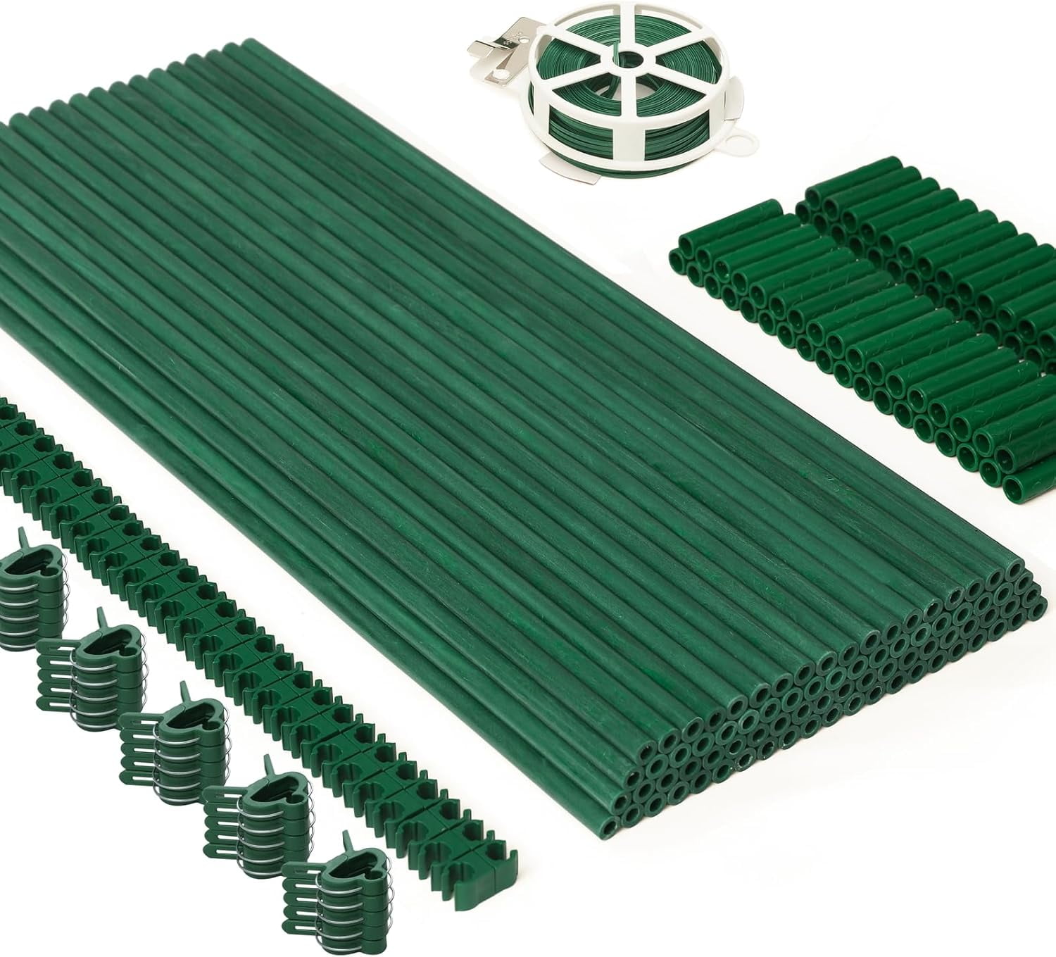249pcs Garden Stakes Kit: Includes 80 Sets of Fiberglass Plant Sticks ...