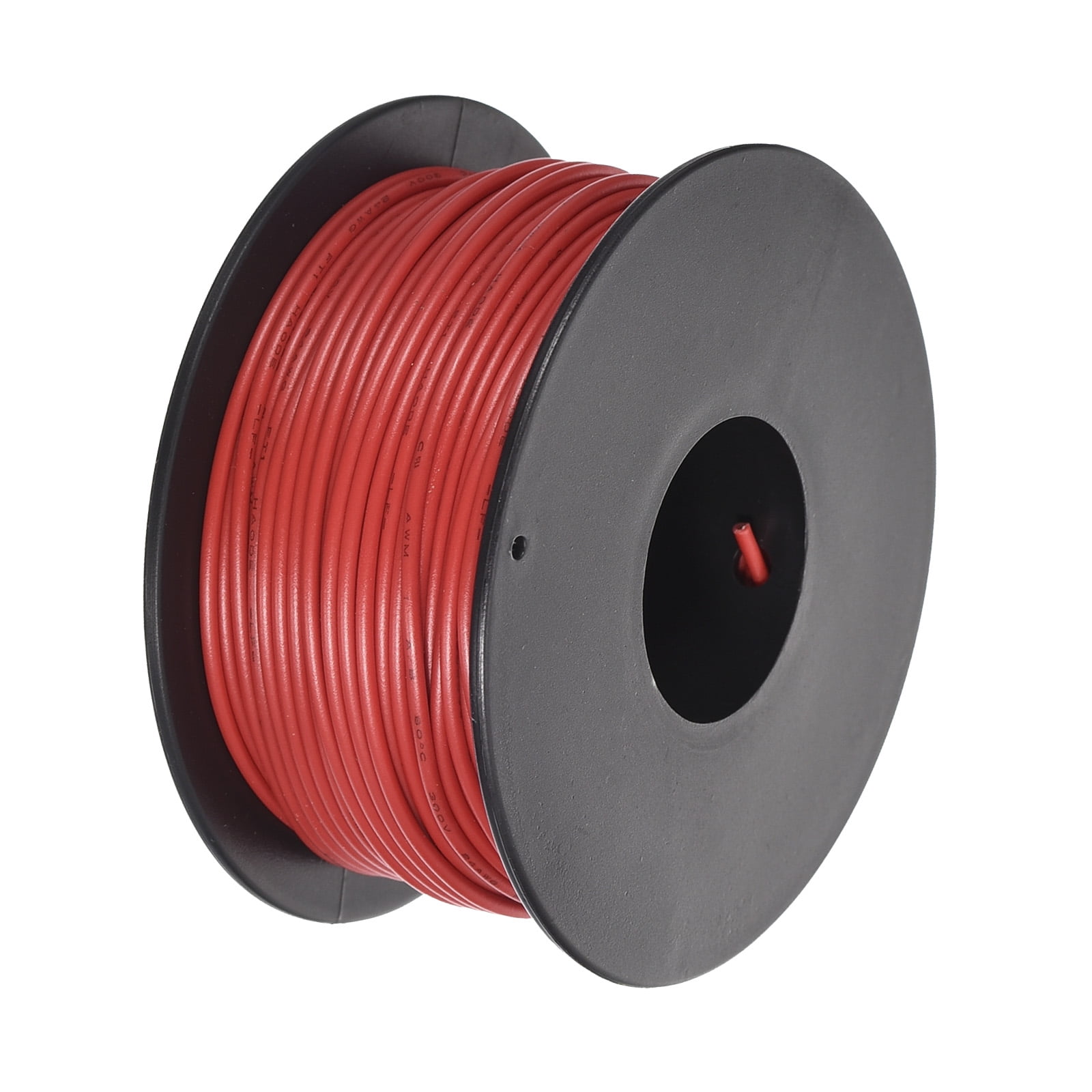 Uxcell 24AWG Stranded Wire Hookup 30M/100ft Red, Electrical Wire UL1007 ...
