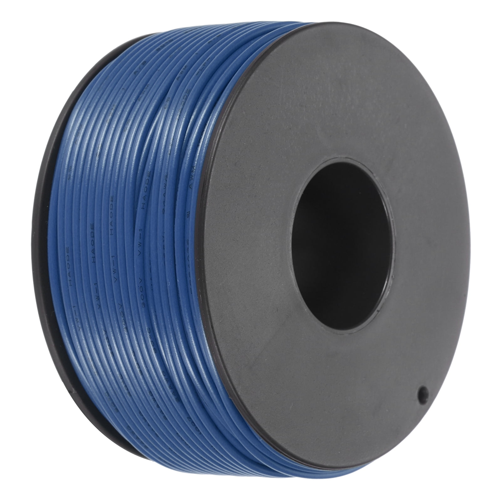 Uxcell 24AWG Stranded PVC Hookup Wire 50m/164ft Blue, Electrical UL1007 ...