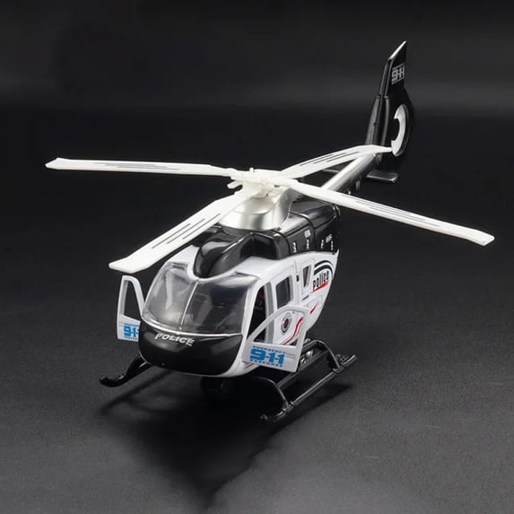 24CM Public Security Command Helicopter Model Car Toys Musical Pull ...