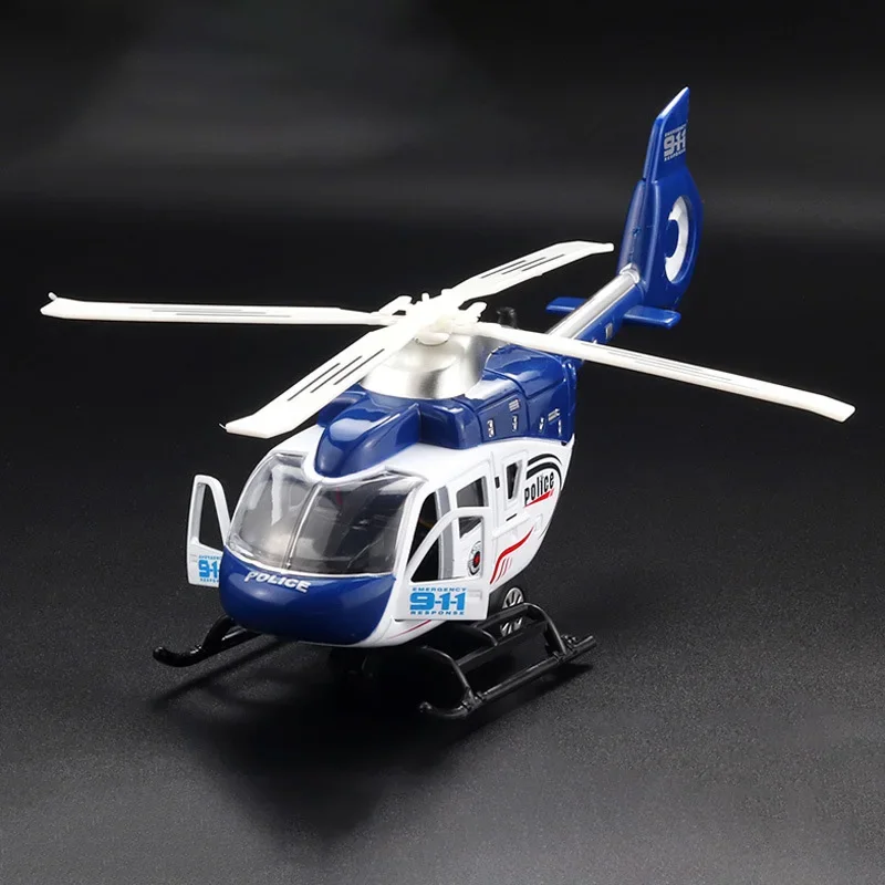 24CM Public Security Command Helicopter Model Car Toys Musical Pull ...