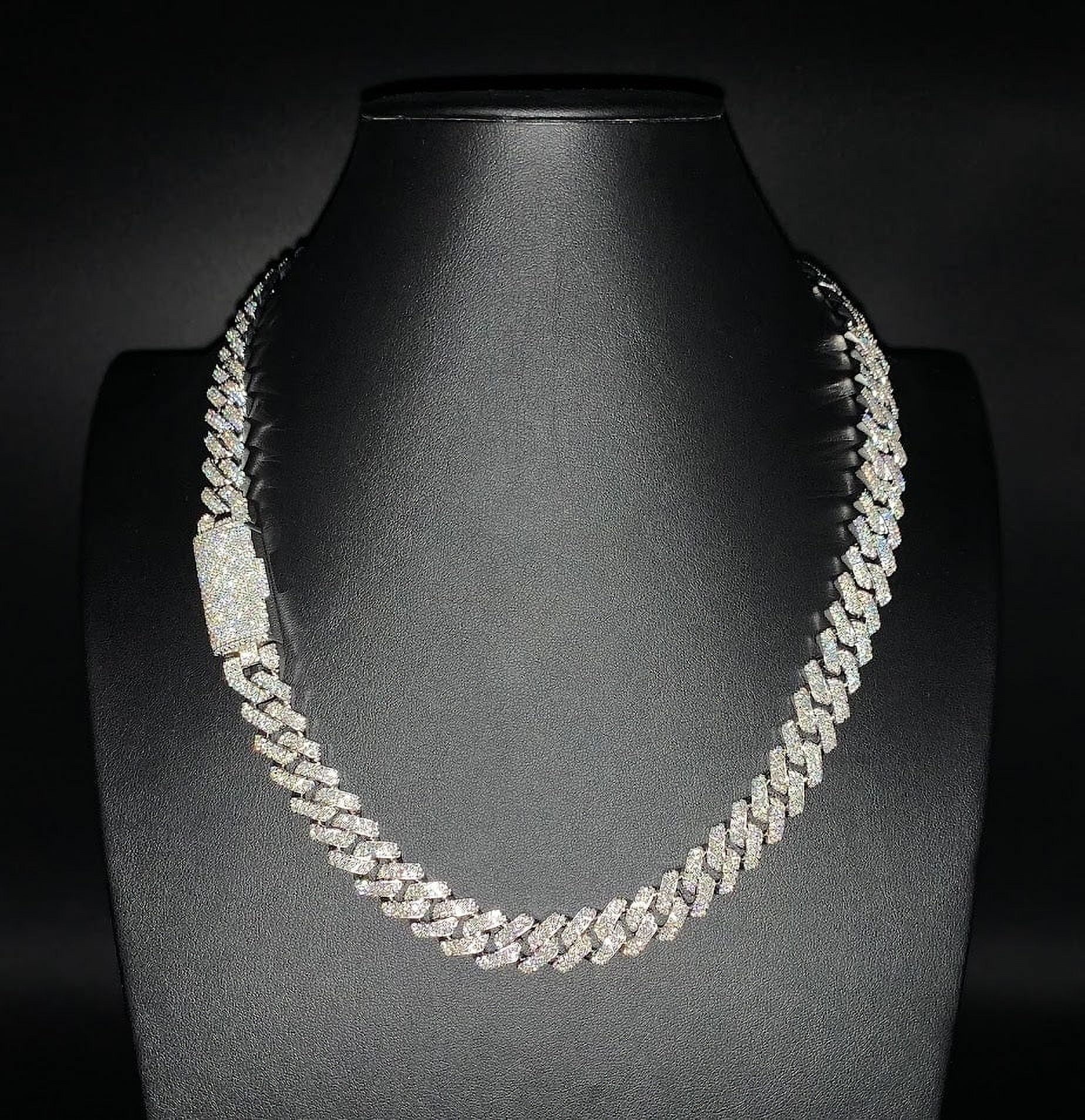 24CT DEF-VVS Moissanite Cuban Link Chain 10mm 22" 128G - Luxury ...