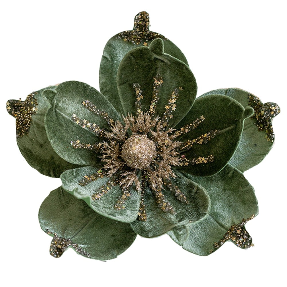 24Cm Christmas Poinsettia Glitter Flower Hanging Xmas Party Tree ...