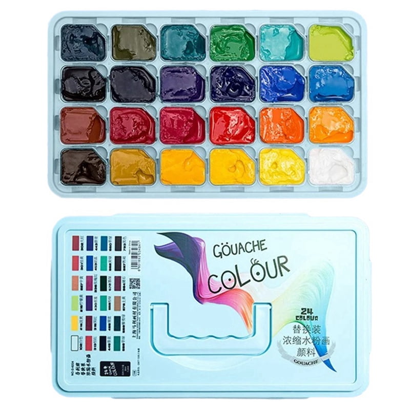 24Color Jelly Gouache Paint Set Art Beginner Concentrated Gouache Paint ...