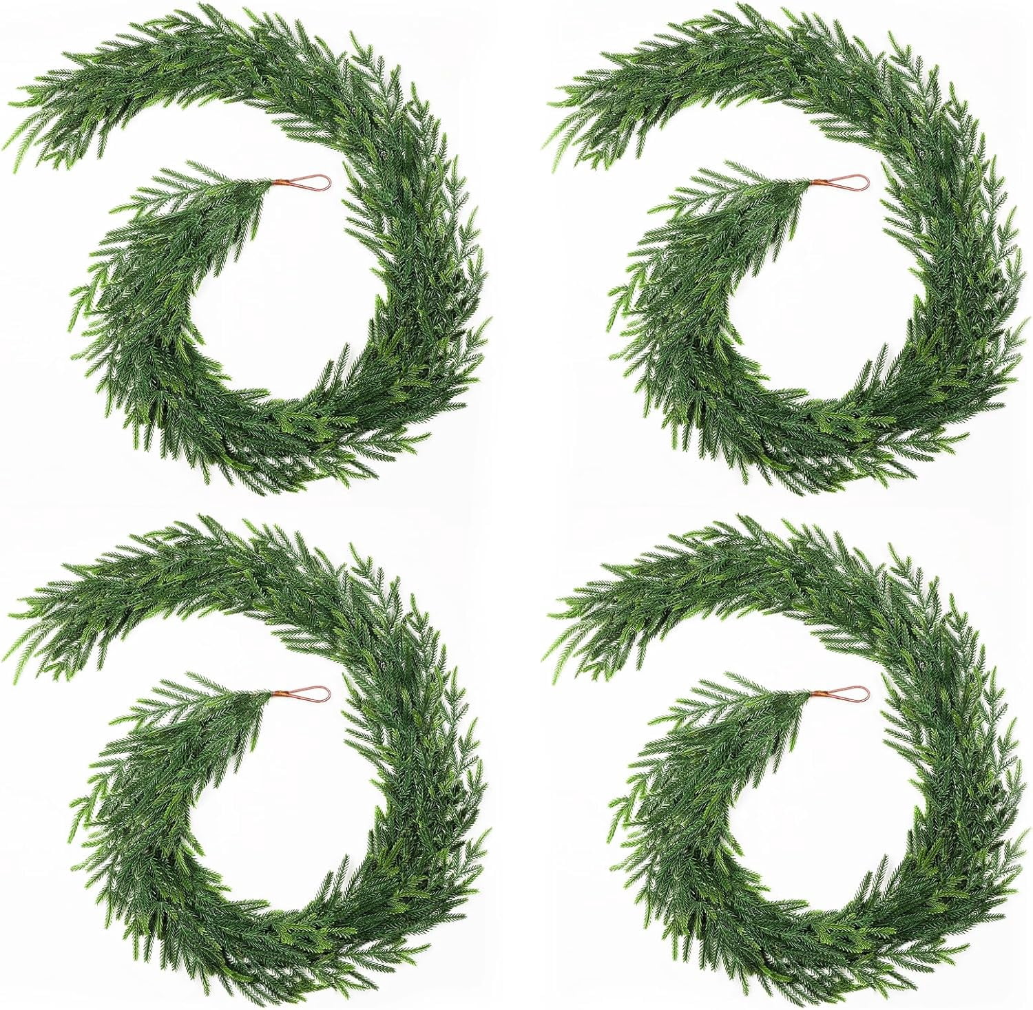 24FT(4 * 6FT) Christmas Garlands with Lights for Decorating, Real Touch ...