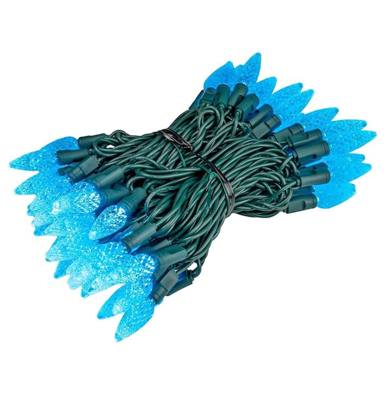 24FT 70 LED Christmas String Lights Outdoor Teal - Green Wire Christmas ...