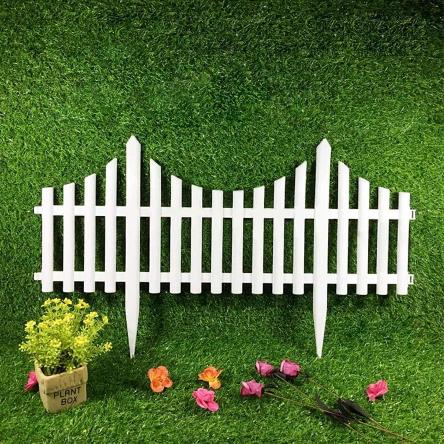 24Ft Garden Fence Border 24 x 13 Inch White Plastic Plant Fence Garden ...