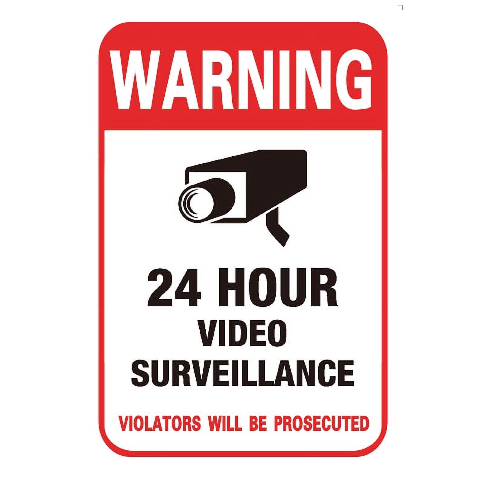 24H Video Camera System Warning Sign Wall Decal Surveillance Monitor ...