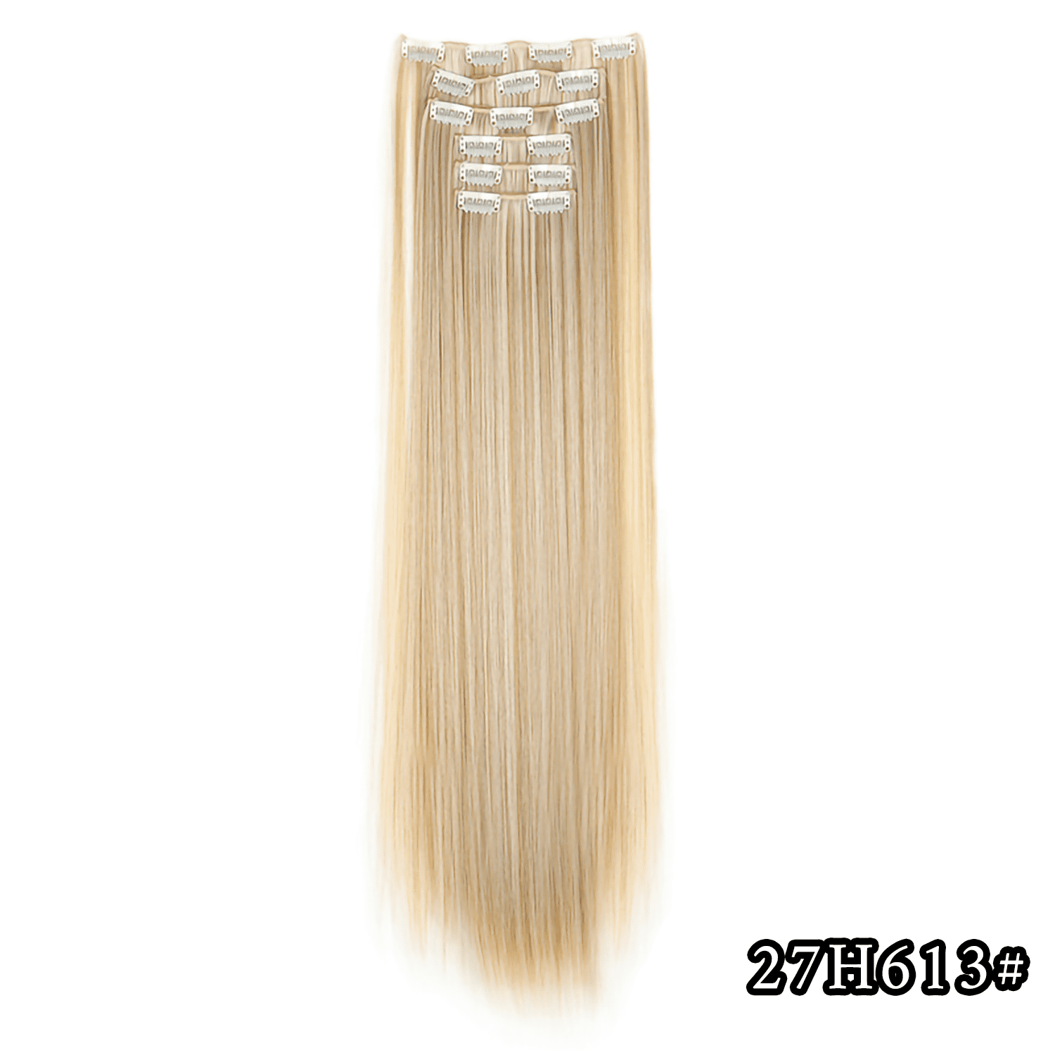 24Inch 16 Clips in Hair Extensions Long Straight Hairstyle Synthetic ...