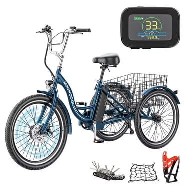 "Lilypelle 26"" 3 Wheel Electric Bike for Seniors, 350W 36V 14.5Ah 7 ...
