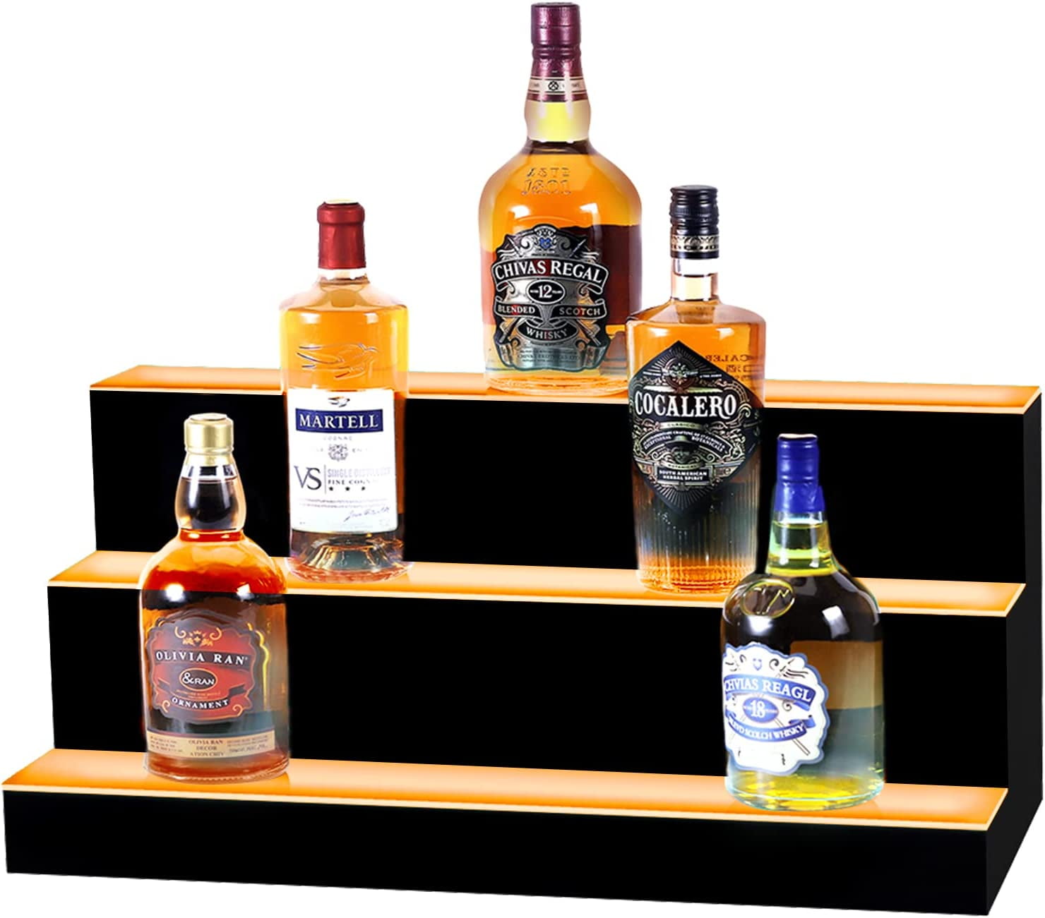 24Inch LED Detachable Lighted Liquor Bottles Display 3 Step Illuminated ...