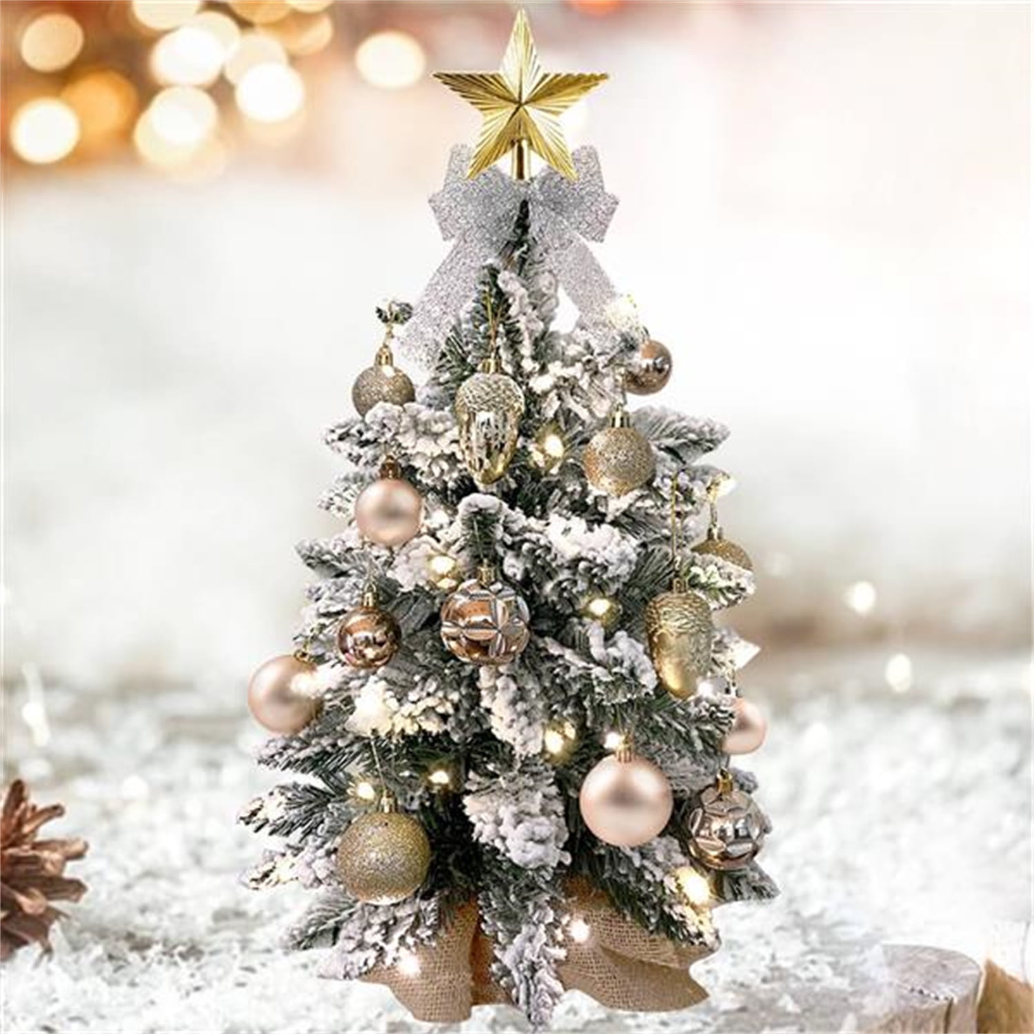 24Inches Tabletop Mini Small Xmas Trees Exquisite Christmas Tree with ...