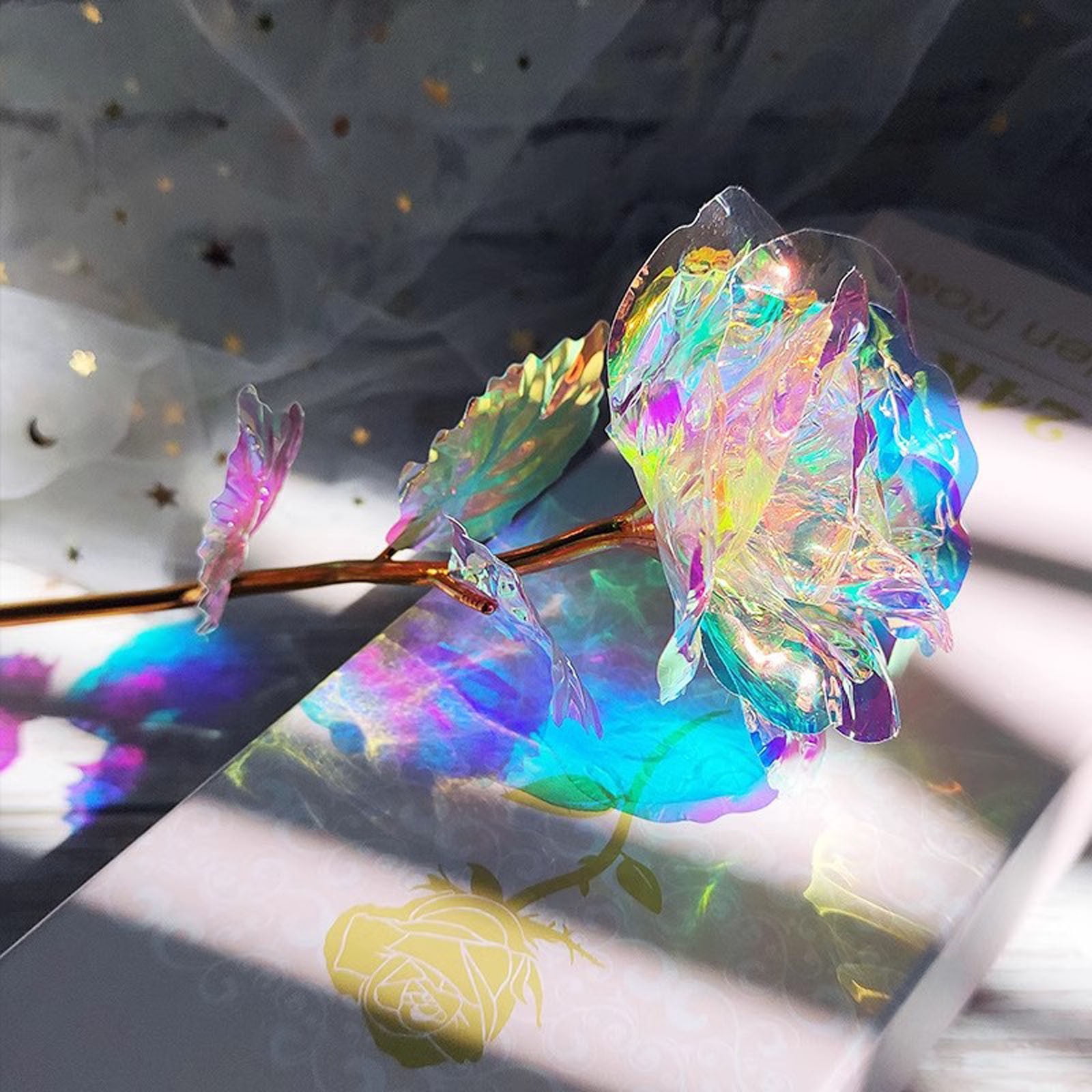 24K Gold Artificial Roses Valentine's Day Gift - Plastic Realistic ...