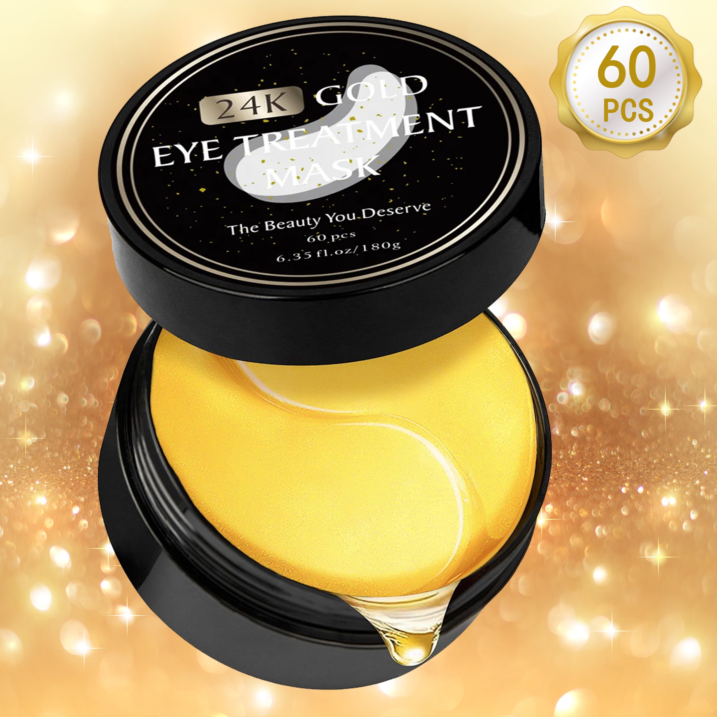 24K Gold Collagen Eye Mask - Hydrating, Firming, Reduces Fine Lines ...