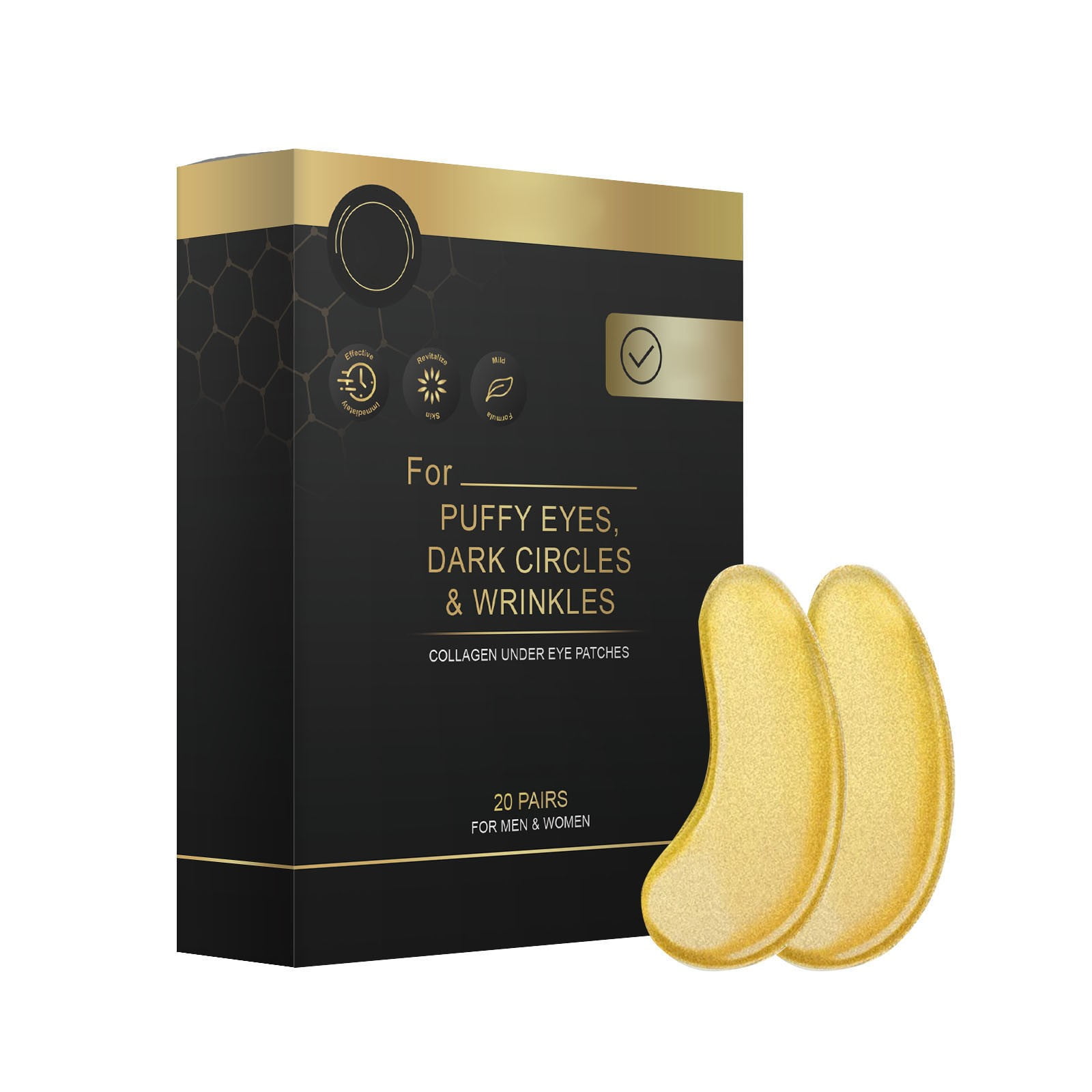 24K Gold Eye Mask for Puffy Eyes and Dark Circles,Resistant Aging ...