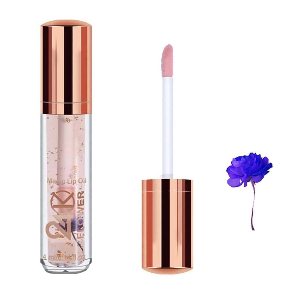 24K Gold Foil Moisturizing Lip Oil Superimposed Lip Gloss Dried Flower ...