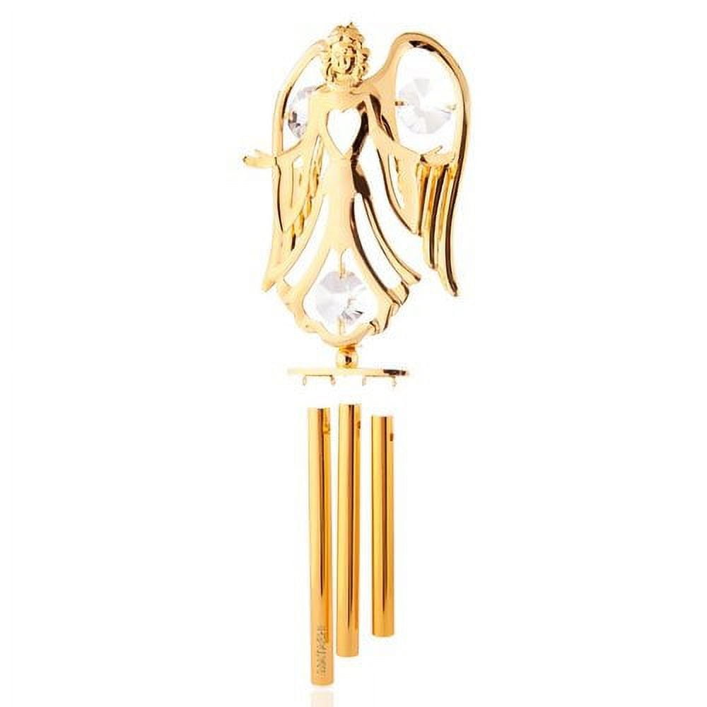 24K Gold Plated Guardian Angel with Open Arms Wind Chime Made with ...