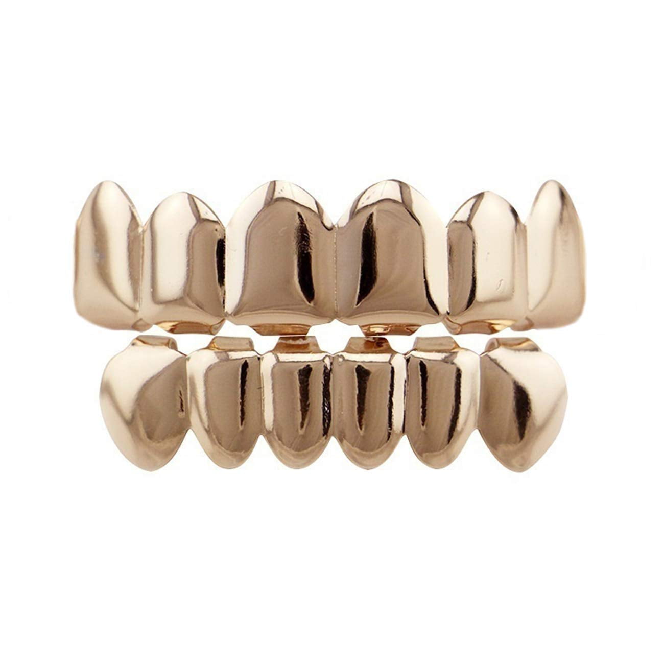24K Gold Plated Hip Hop Teeth Grillz - Custom Fit, Top & Bottom Grill ...