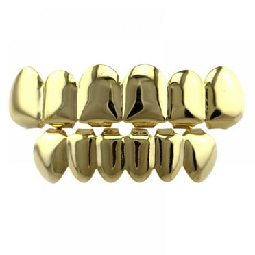 24K Gold Plated Hip Hop Teeth Grillz Punk Custom Fit Teeth Grillz Caps ...
